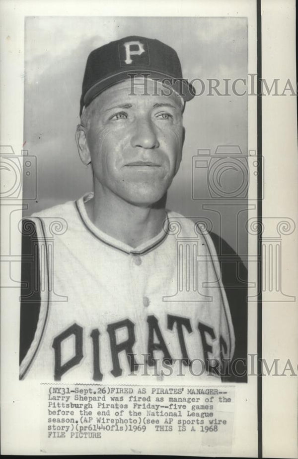 1969 Press Photo Larry Shepard fired as manager of PIttsburgh Pirates ...