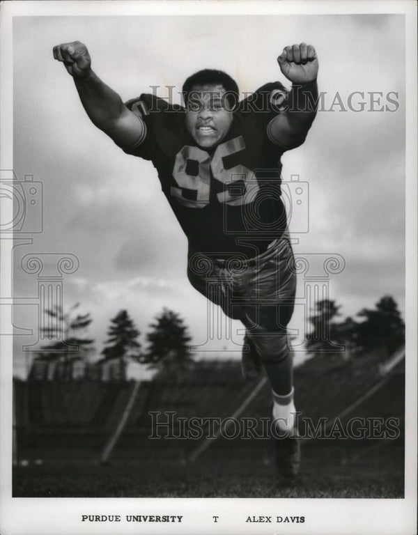 1968 Press Photo Football-Alex Davis, Player for Purdue University ...