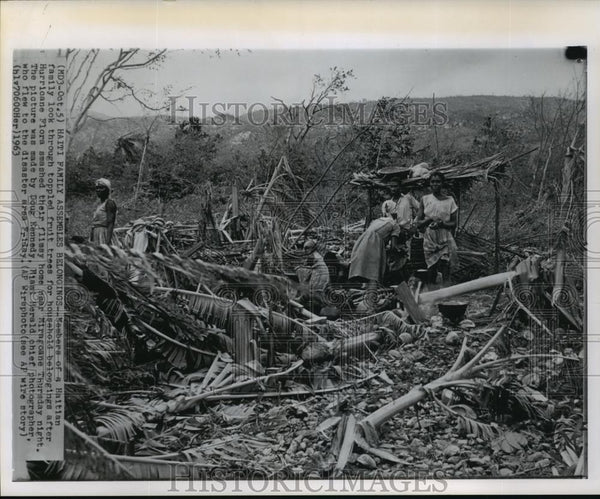 1963 Press Photo Hurricane Flora smashed homes in Miragoane, Haiti - c ...