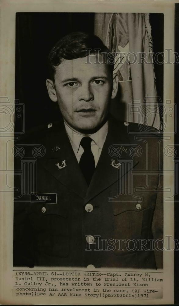 1971 Press Photo Captain Aubrey M. Daniel III, prosecutor in the Calle ...