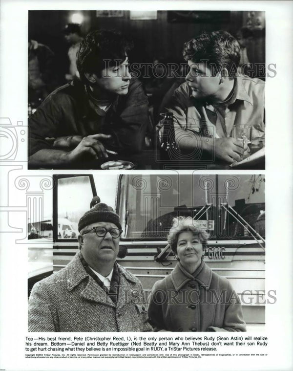 Christopher Reed, Sean Astin & others in TriStar's Rudy 1994 Vintage ...