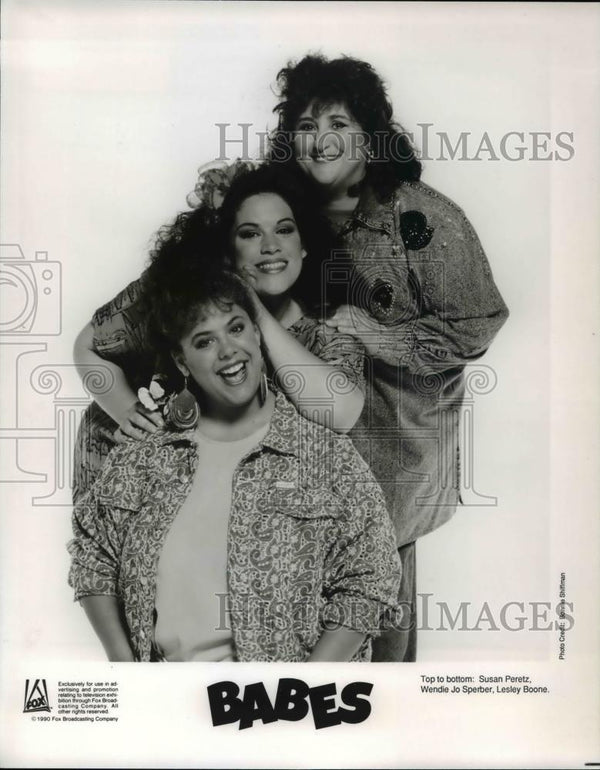 1990 Press Photo Susan Peretz, Wendie Jo Sperber & Lesley Boone in Bab ...
