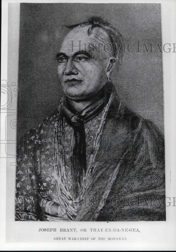 1978 Press Photo Portrait-Chief Joseph Brant, great war chief of the M ...