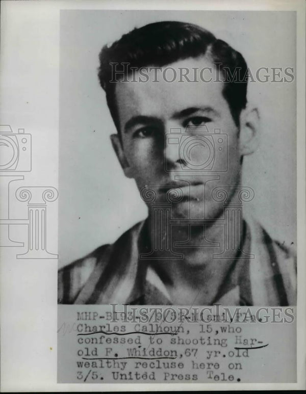 1952 Press Photo Charles Calhoun, Shot Harold F. Whiddon, Miami, Flori ...