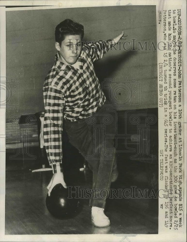1961 Press Photo John Patterson Bowling, Detroit, Michigan - nef64004 ...