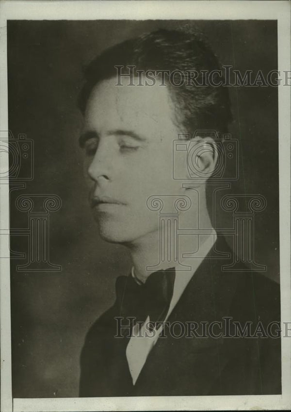 1929 Press Photo Leroy Calvin Hendricks Blind Singer in Atwater Kent F - Historic Images