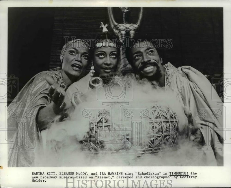 1978 Press Photo Eartha Kitt, Eleanor McCoy and Ira Hawkins of Timbukt ...