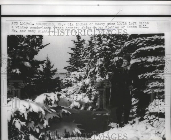 Cross country skier Peter Sickles at Readfield ME 1960 Vintage Press ...