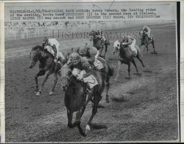 Bobby Ussery Leading In The Hialeah Race Course 1959 Vintage Press ...