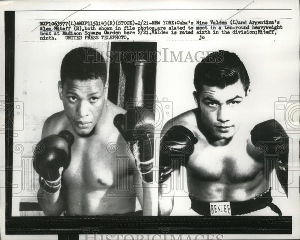Boxer Nino Valdes to fight Alex Mitaff at NYC bout 1958 Vintage Press ...