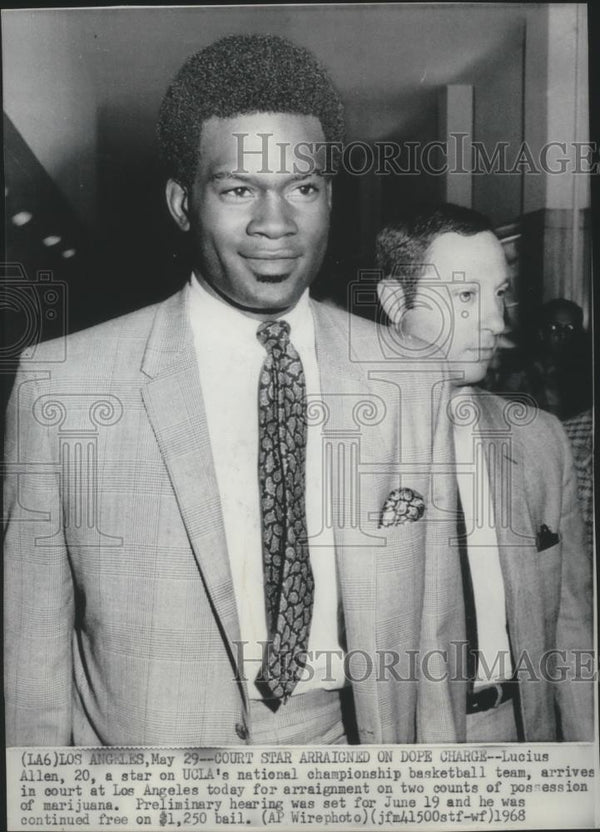 1968 Press Photo Lucius Allen-UCLA Men's Basketball Team Champion in C ...