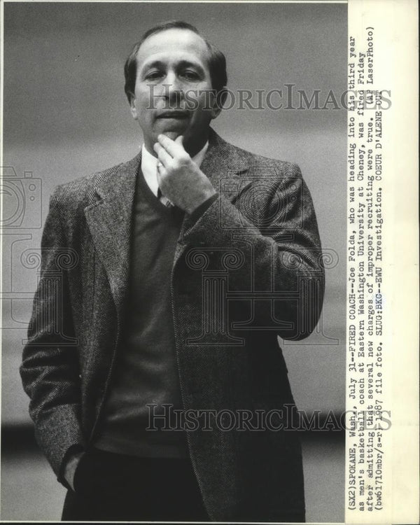 1987 Press Photo Joe Folda-Washington University at Cheney Basketball ...