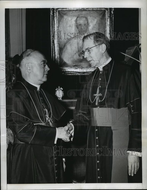 1948 Press Photo New York Francis Cardinal Spellman & Co Archbishop in ...