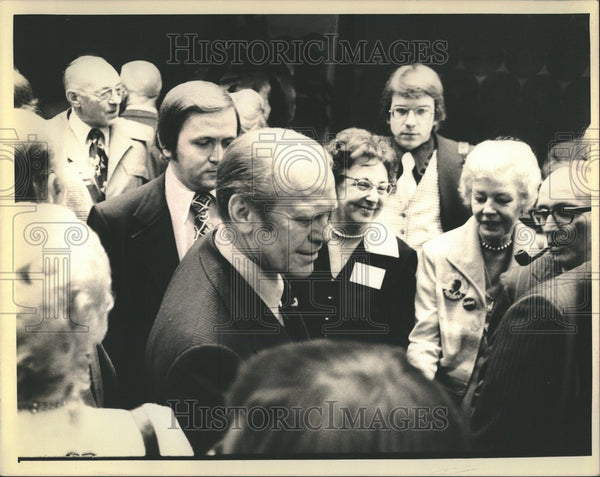 1976 Press Photo President Ford Mayor Orville Hubbard - Historic Images