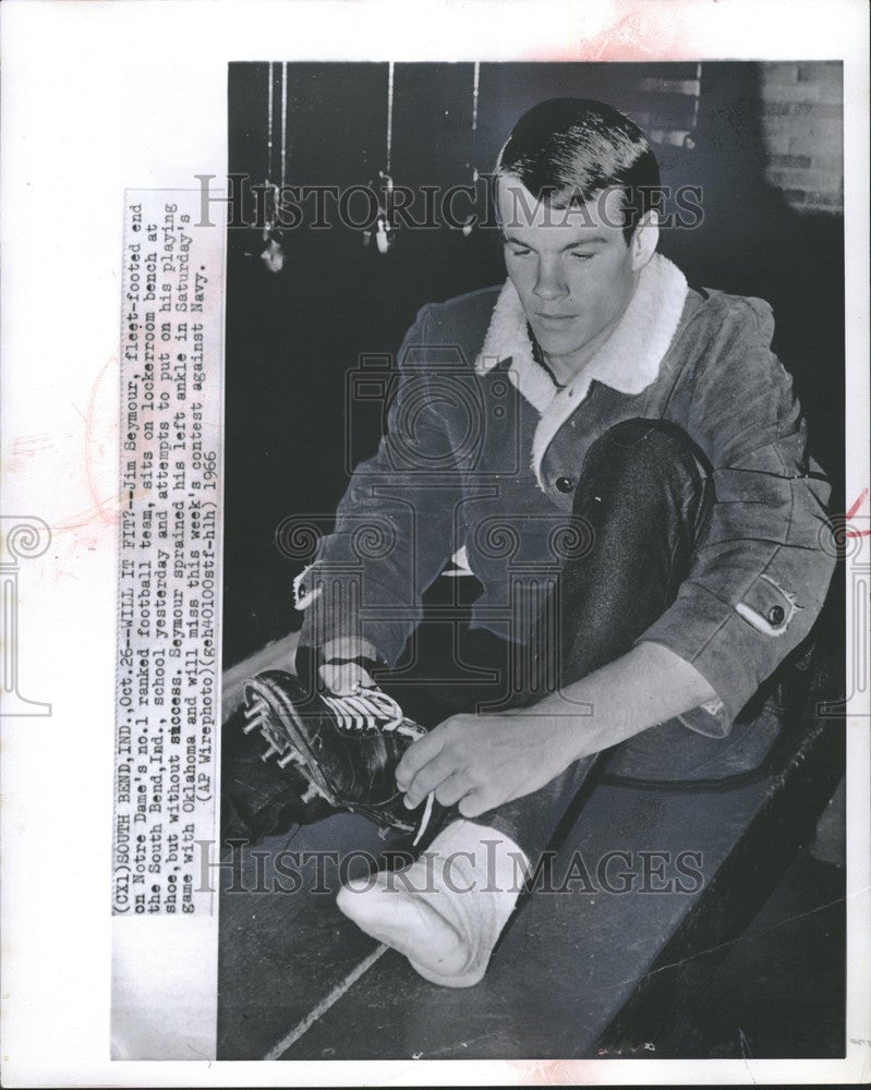 1966 Press Photo Jim Seymour Notre Dame Bears Fire WFL - Historic Images