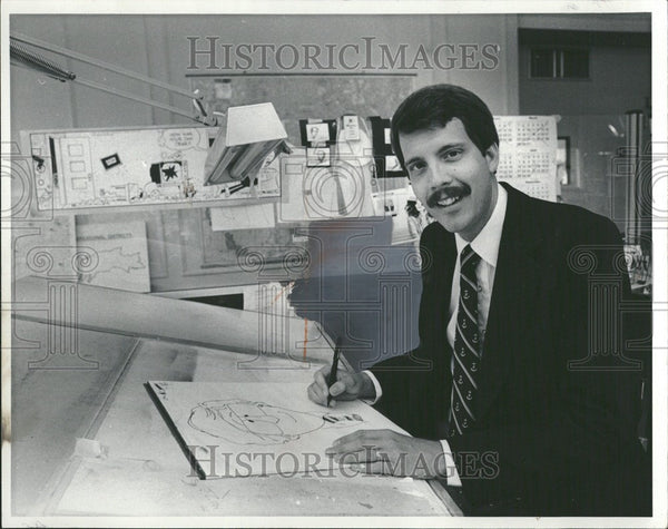 Tom Armstrong Cartoonist 1981 Vintage Press Photo Print - Historic Images