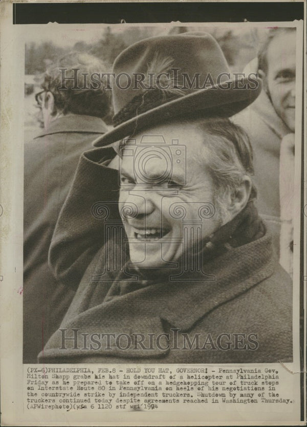 Milton Shapp hat helicopter 1974 Vintage Press Photo Print - Historic ...