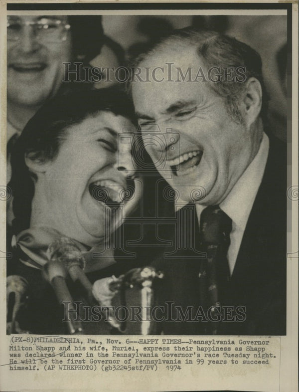 Milton Shapp Governor PA Muriel Shapp 1974 Vintage Press Photo Print ...