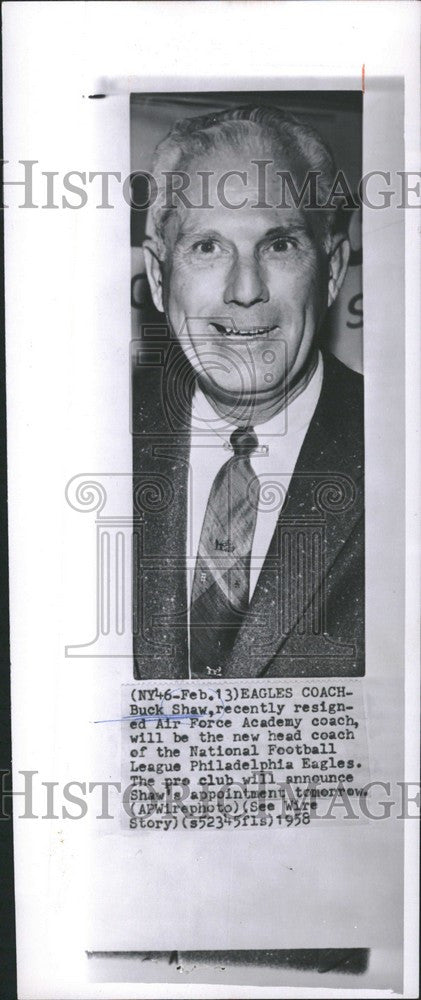 Buck Shaw Philadelphia Eagles Coach 1958 Vintage Press Photo Print ...