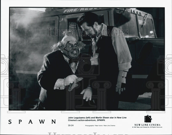 1997 Actor John Leguizamo, Martin Sheen in "Spawn" Film - Historic Images