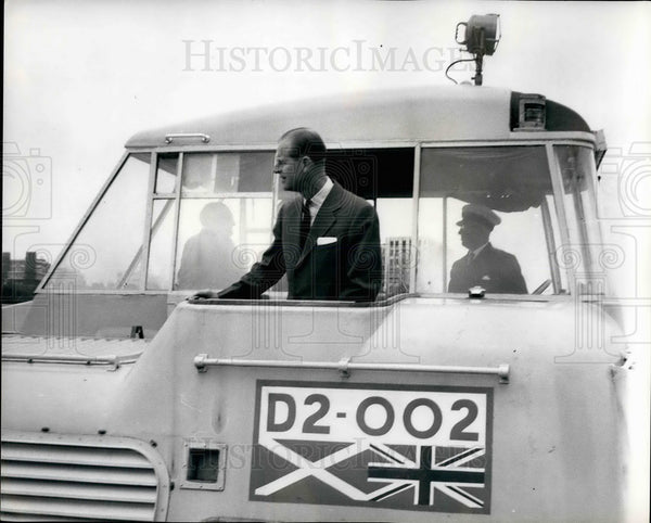 1963, Duke of Edinburgh goes for a "Hoverbus" ride - KSB26485 ...