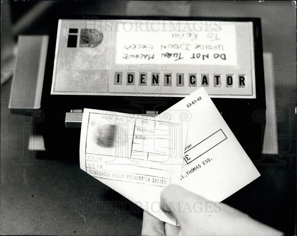 1973, The Identicator Thumbprint Machine At The Central Park Hotel ...