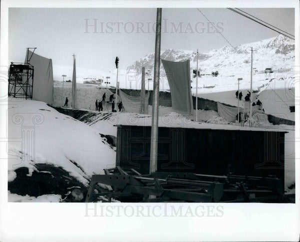 1968 Press Photo French Army Working On Olympic Bobsled Run At Alpe D ...
