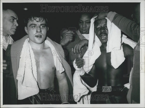 1953, Boxers Louis Carrara & Percy Bassett, Palais des Sports ...