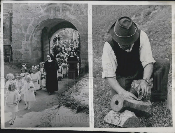 Press Photo Fronleichnam Day Celebration - Procession and Salute. Germ ...