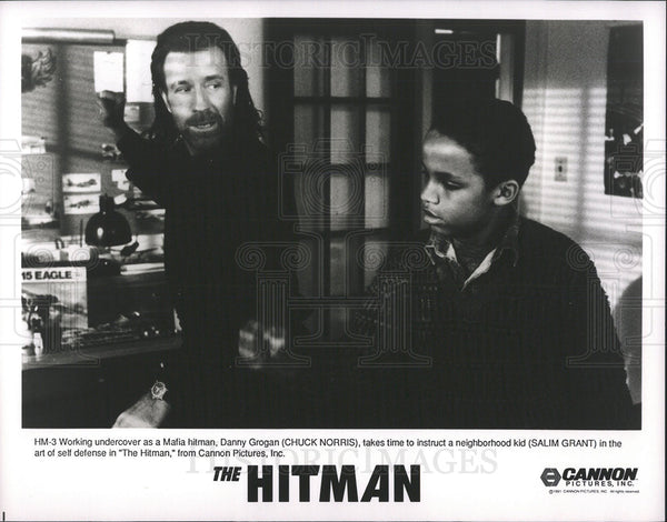 Chuck Norris and Salim Grant in The Hitman 1991 vintage promo photo ...