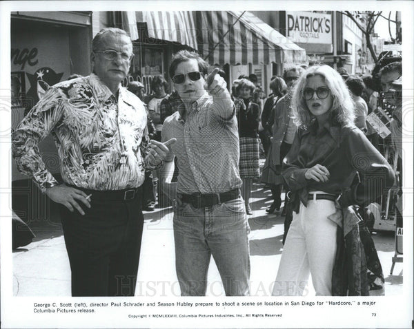 George C. Scott, Director Paul Schrader and Season Hubley 1978 vintage ...