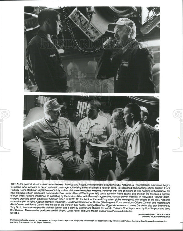 Crimson Tide Gene Hackman Denzel Washington Matt Craven Rocky 1995 ...
