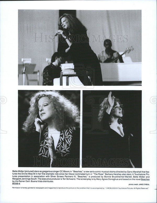 Beaches Bette Midler 1988 vintage promo photo print - Historic Images