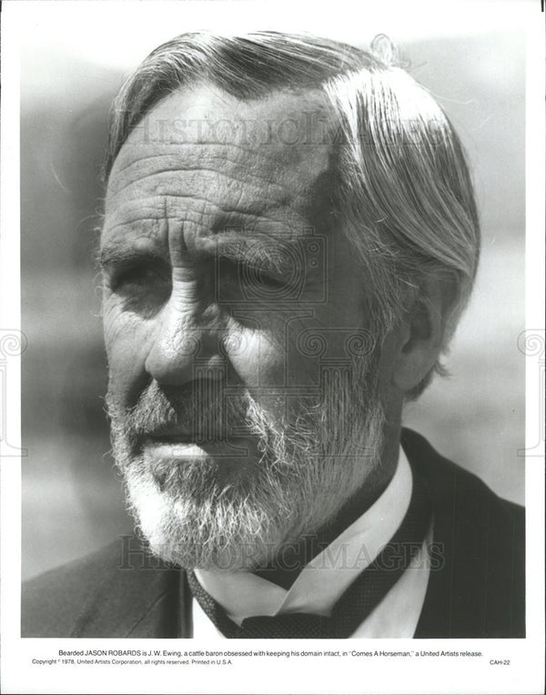 Jason Robards Actor Comes Horseman Film Movie 1978 vintage promo photo ...