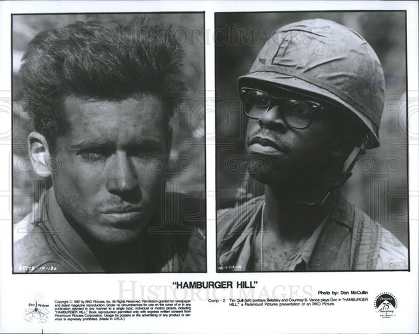 1987 Press Photo "Hamburger Hill" Tim Quill and Courtney Vance ...
