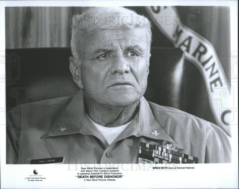 1987 Press Photo Brian Keith stars in "Death Before Dishonor ...