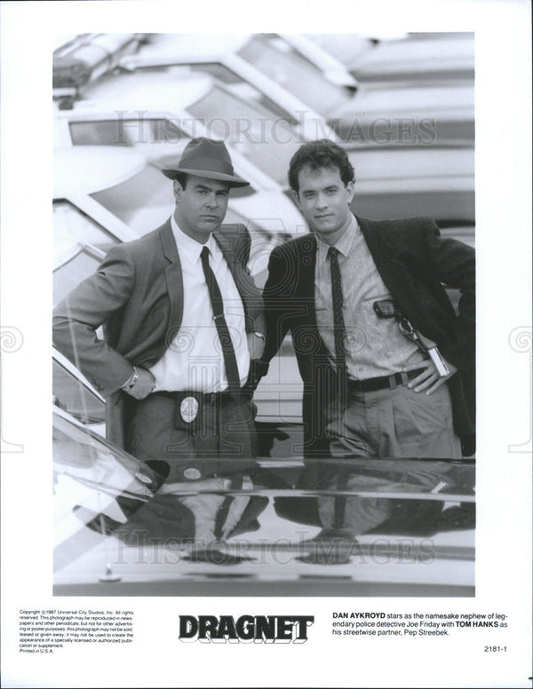 1987 Press Photo Dan Aykroyd and Tom Hanks star in "Dragnet" - Historic ...