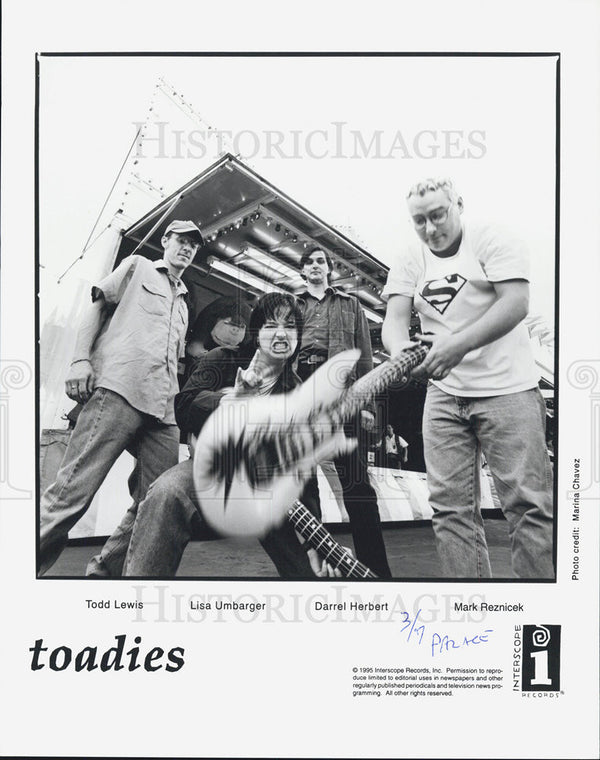 1995 Press Photo Toadies Band Todd Lewis Lisa Umberger Darrel Herbert ...