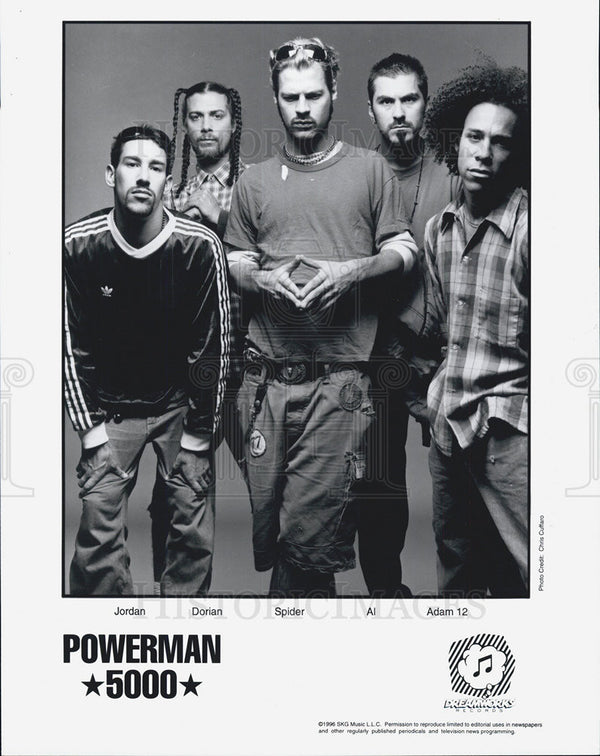 1996 Press Photo COPY Jordan/Dorian/Spider/Al/Adam 12 Of Powerman 5000 ...