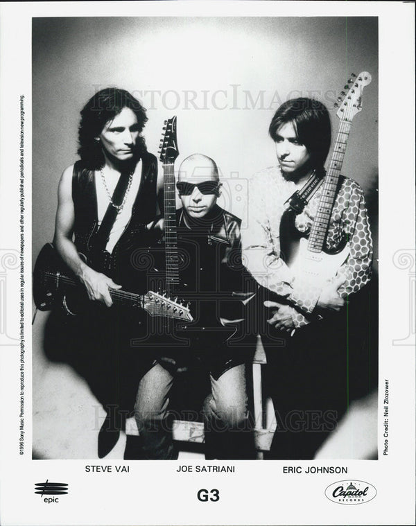 Press Photo G3 Band Members Steve Van, Joe Satriani, Eric Johnson ...