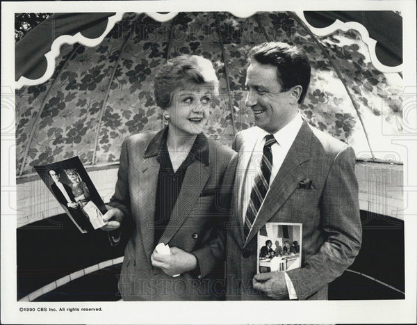 1990 Press Photo Actor George Hearn and Actress Angela Lansbury ...