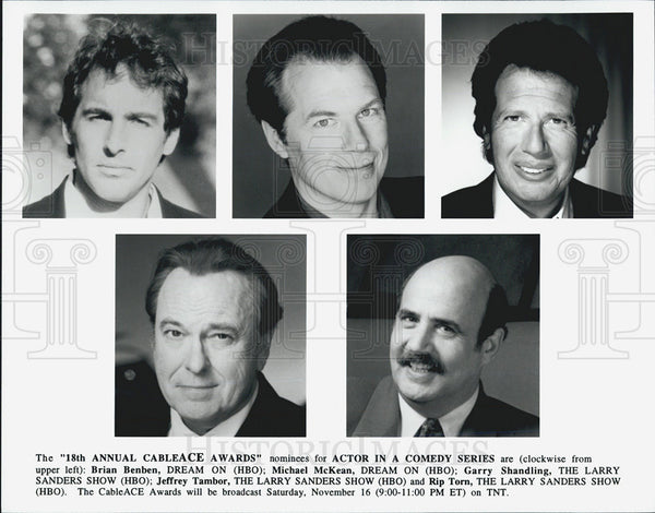 Press Photo Brian Benben, Michael McKean, Garry Shandling, Jeffrey Tam ...