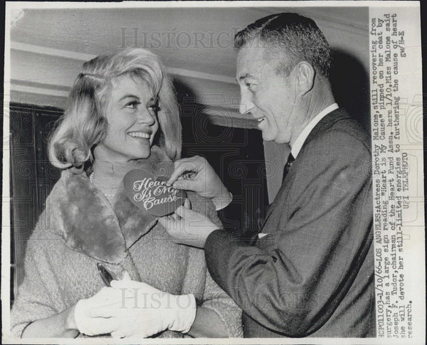 1966 Press Photo Actress Dorothy Malone and Joseph F. Tudor, from the ...
