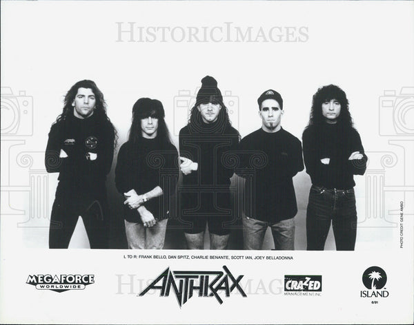 1991 Press Photo Anthrax Musical Group Speed Metal Band Island ...