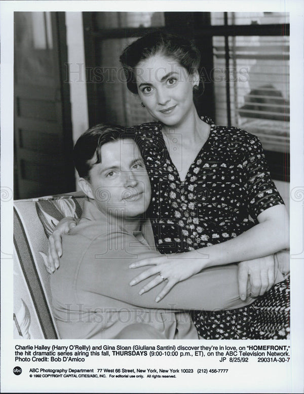 1992 Press Photo Harry O'Reilly Giuliana Santini Homefront Drama ABC ...