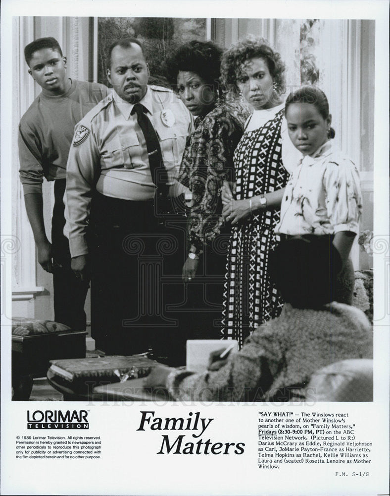 Family Matters 1989 vintage promo photo print - Historic Images