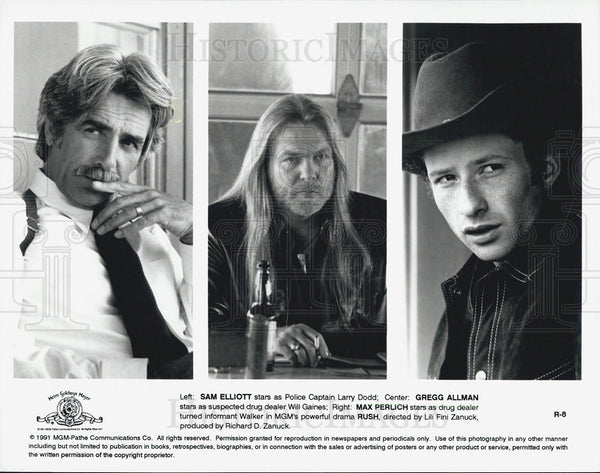 Sam Elliott,Gregg Allman,Max Perlich in Rush 1991 vintage promo photo ...