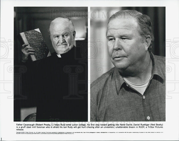 Robert Proskey Jr And Ned Beatty In "Rudy" 1993 Vintage Press Photo ...