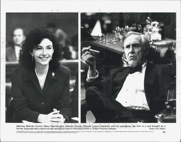 Mary Steenbergen Jason Robards PHILADELPHIA 1993 vintage promo photo ...