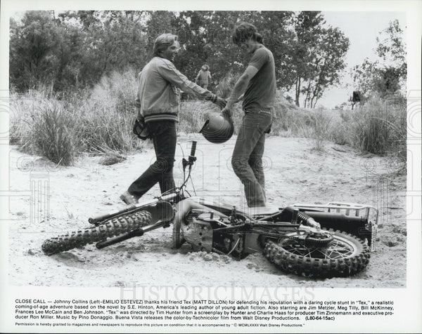 Actors Emilio Estevez And Matt Dillon In S.E. Hinton Movie Tex 1982 ...
